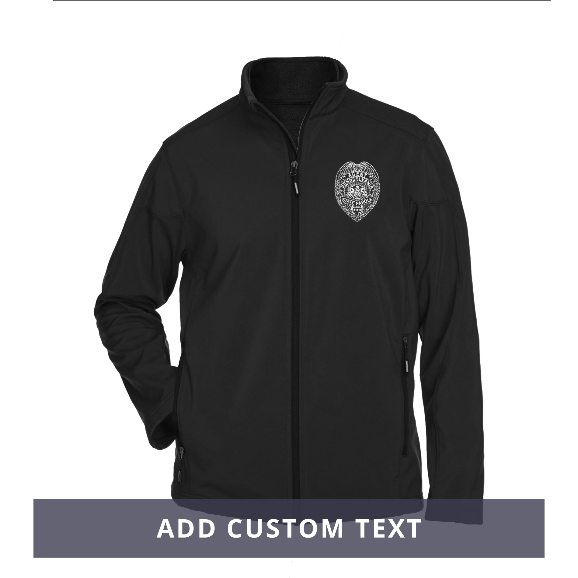 Men’s Premium Soft-Shell Jacket with Embroidered State Parole Agent Ba ...