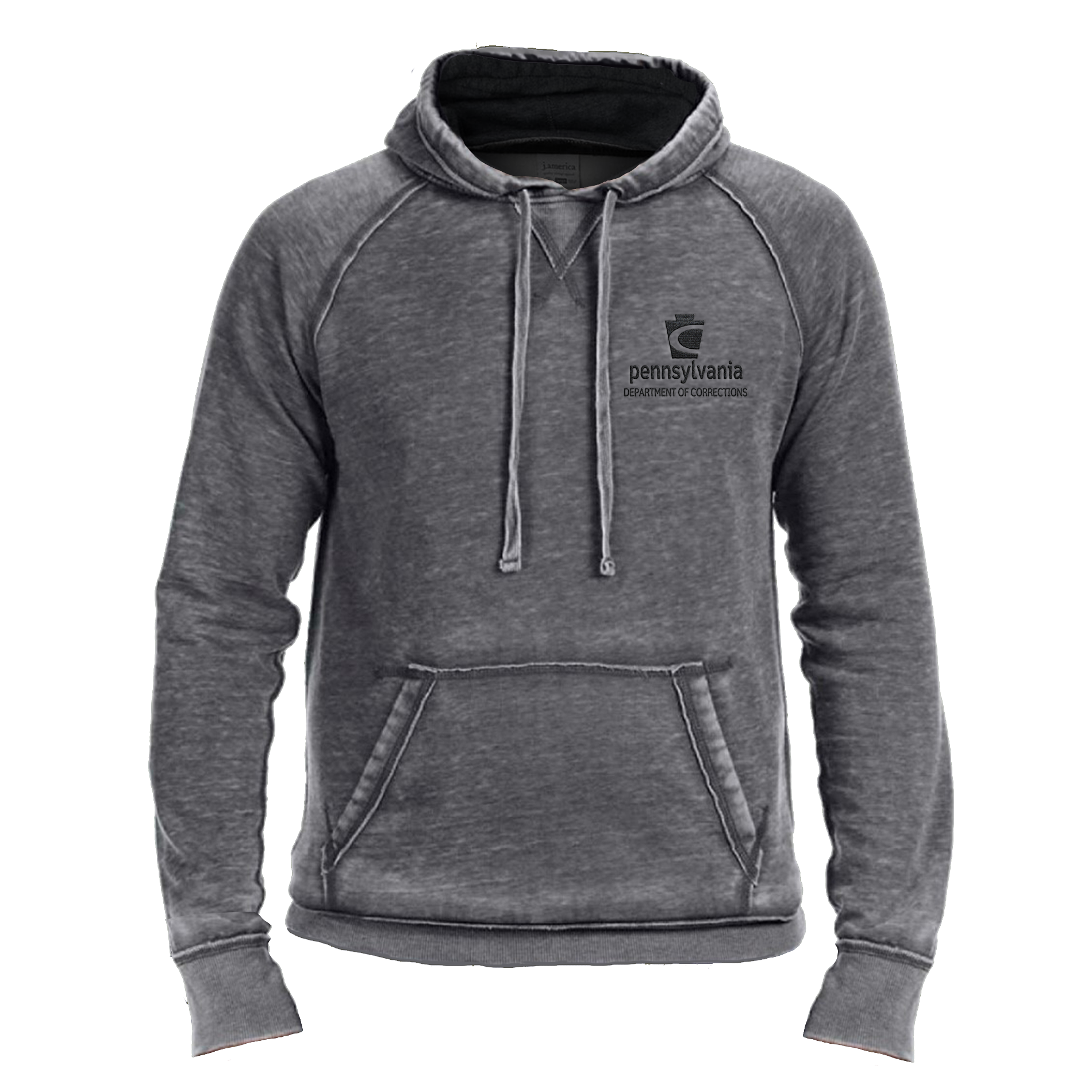 Vintage Hooded Sweatshirt with Embroidered Department of Corrections L ...